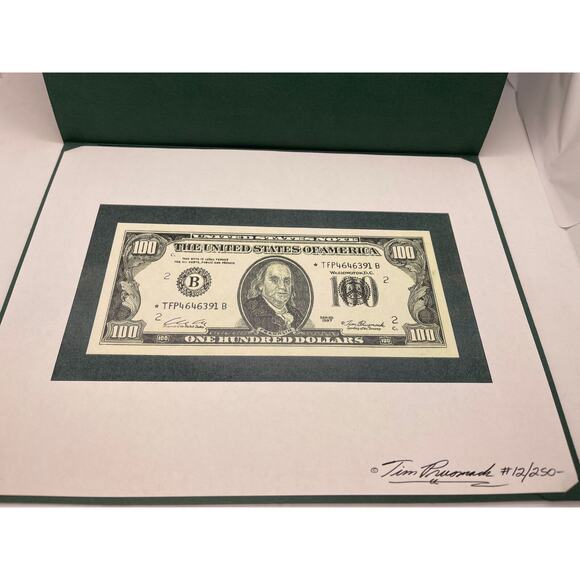 Disney | Other | Tim Prusmack Money Art 0 Bill Series 1997 12250 Signed ...